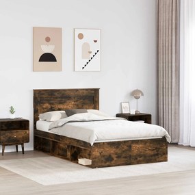 Rám postele Kouřový dub 120 x 200 cm Masivní borové dřevo 3409787
