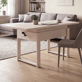Rozkládací polohovací konferenční stolek HOGO 3v1 | 120-157x62,5-74,5x67 cm | síla horní desky 32 mm | kašmír/nohy kašmír