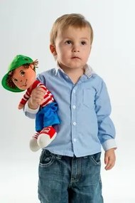 TEDDIES Panáček Honzík / Hadrový, látka / 30 cm / Česky mluvící / Na k