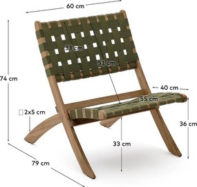 Zelené dřevěné zahradní křeslo Chabeli – Kave Home