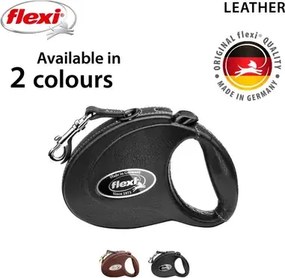 Flexi Leather M pásek 5m černá kůže / Vodítko