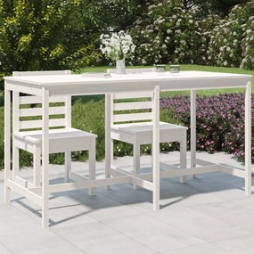 Zahradní stůl bílý 203,5 x 90 x 110 cm masivní borové dřevo,  824103