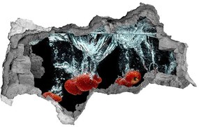 Wallmuralia Nálepka 3D díra Jahody pod vodou 95x73 cm