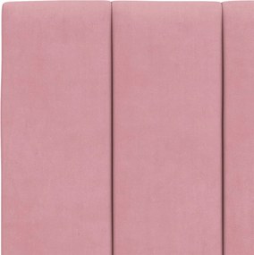 Postel s matrací Hanko růžová 120 x 200 cm samet 3208591