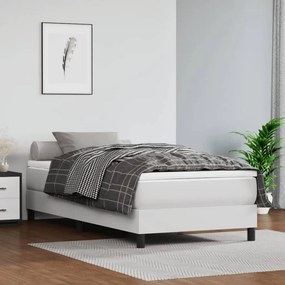 Box spring postel s matrací bílá 80 x 200 cm umělá kůže 3144226