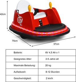 Costway Dětské nárazníkové auto 6V elektrické nárazníkové auto