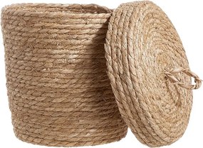 RUSH ROPE Koš kulatý s víkem 25 cm