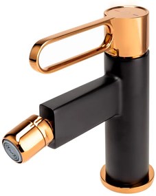 F-Design Zaffiro, bidetová baterie, černá matná-růžové zlato, FD1-ZFR-6-25