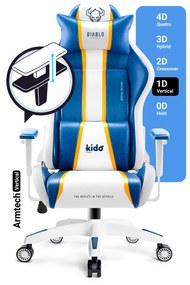 Dětská otočná herní židle Kido by Diablo X-One 2.0: Aqua blue / Modrá