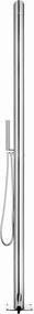 Zahradní sprcha s šedou základnou 225 cm nerezová ocel 3070795