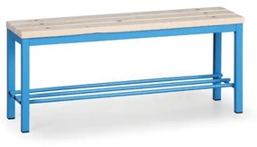 Šatní lavice s botníkem, sedák - latě, délka 1000 mm, modrá