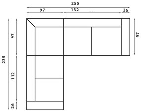 Sedací souprava VENTO L | 235x255 | VÝBĚR Z PRÁVÉ HOVĚZÍ KŮŽE | s úložným prostorem a rozkladem