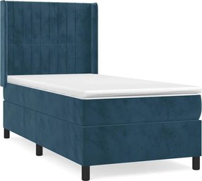Box spring postel s matrací tmavě modrá 80 x 200 cm samet 3132769