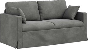 Set pohovek 2 ks Tmavě šedá samet 3407552