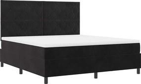 Postel s boxspringem s čelo Černý 180 x 200 cm samet 3339916