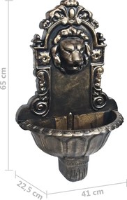 vidaXL Nástěnná fontána se lví hlavou bronzová [48222]