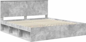 Rám postele s čelo Beton 180 x 200 cm Masivní borové dřevo 3410977