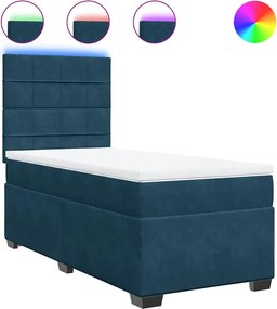 Box spring postel s matrací modrá 90 x 200 cm samet 3293114