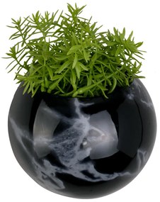Nástěnný květináč Globe mramorový černý Present Time