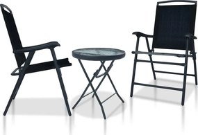 vidaXL 3dílný bistro set ocel [3054572] Barva: Černá