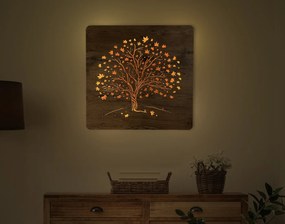 Li-Go "Javor" světelný obraz s baterií 42x42 cm provedení povrchu: ořech