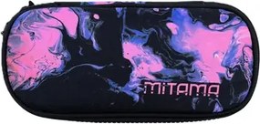 MITAMA Oval růžová/černá / Školní penál / plný / 5 ks psacích potřeb