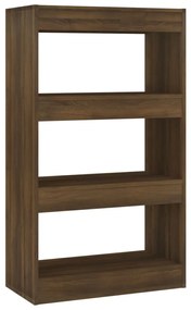 Knihovna / dělicí stěna hnědý dub 60x30x103 cm kompozitní dřevo