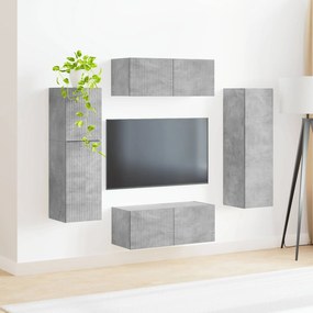 Sestava TV skříněk 4 ks Betonově šedá Kompozitní dřevo 3409036
