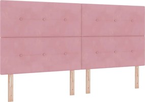 Postel s boxspringem s čelo Růžová 200 x 200 cm samet 3344968