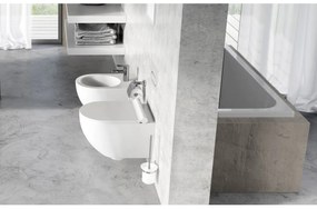 Ravak Chrom CR 410.00 držák s nádobkou a WC štětkou chrom (sklo) X07P196