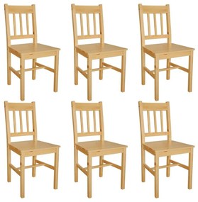 Petromila Jídelní židle 6 ks borové dřevo