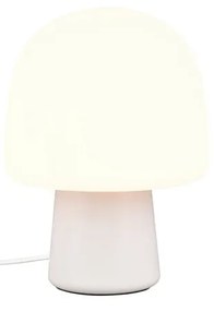 Bílá stolní lampa se skleněným stínidlem (výška 27 cm) Steen – Trio