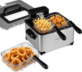 Costway Digitální fritéza s olejem 5 L 1700 W nerezové hrnce na smažení hranolků