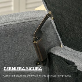 HOMCOM Úložná lavička, čalouněná lavička se skladovacím prostorem, lavička na konec postele, moderní design, plast, šedá tkanina, vícúčelová, 120x50x…