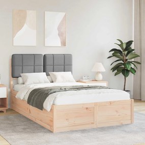 Rám postele s čalouněným čelem s čelo Světle šedá 120 x 190 cm 3405542
