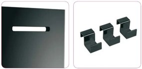Instalprojekt Koupelnový radiátor SISI Barva radiátoru - Černá, Povrch - Sklo černé L05, Rozměr radiátoru - 551 × 1026 mm, výkon 431 W - RADSIS50120E315
