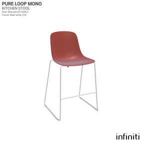 Kuchyňská židle Pure Loop Mono Barva kovové konstrukce: Matt white 30, Barva sedáku a opěradla z recyklovaného plastu: Marsala IP7608U