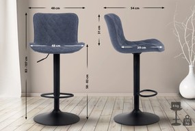 Barová židle Millom - látkové čalounění | modrá