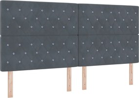 Postel s boxspringem s čelo Tmavě šedá 200 x 200 cm samet 3344898