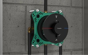 Hansgrohe ShowerSelect Comfort S, termostat pod omítku pro 2 spotřebiče, černá matná, HAN-15554670