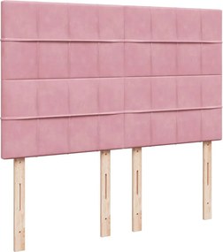Box spring postel s matrací růžová 140x200 cm samet 3293235