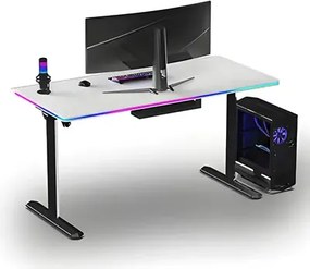 Ultradesk Quest černá-bílá / Herní stůl / 140 x 70 cm / nastavitelná v