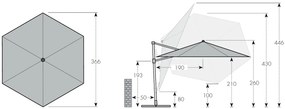 Doppler ACTIVE 370 cm - výkyvný zahradní slunečník s boční tyčí přírodní