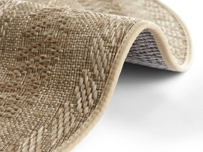 Hanse Home, Kusový koberec Forest 103998 Beige/Brown – na ven i na doma, 200x200 (průměr) kruh, béžová, chodba / předsíň