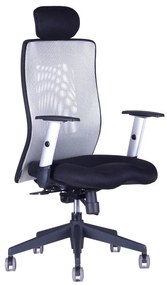 Office Pro Kancelářská židle na kolečkách Office Pro CALYPSO XL SP4 – s područkami a podhlavníkem Světle šedá 12A11