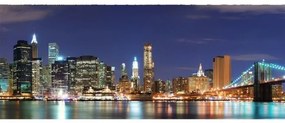DIMEX | Panoramatická vliesová fototapeta na zeď Manhattan MP-2-0349  | 375 x 150 cm | modrá, šedá, hnědá