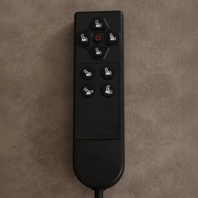 TV křeslo OLIVER s elektrickým polohováním — 4 motory, látka, béžovo-hnědá, nosnost 150 kg