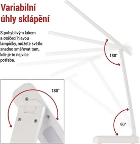 EMOS Bílá LED stolní nabíjecí lampička Amy 5W Z7631