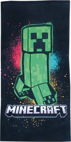 Bavlněná plážová osuška Minecraft - motiv Creeper Graffiti - 100% bavlna - 70 x 140 cm