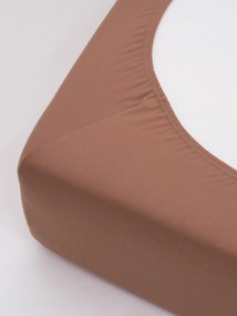 MK Lůžkoviny Jersey prostěradlo s elastanem Deluxe 220 × 200 cm – mocha mousse